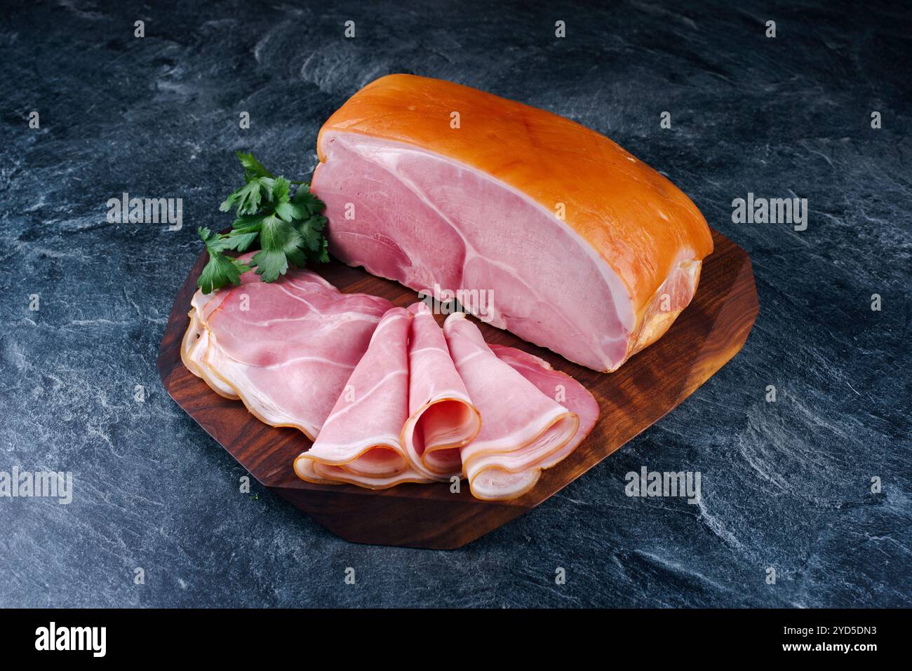 Traditional South Tyrolean farmer's ham sliced and in one piece offered ...
