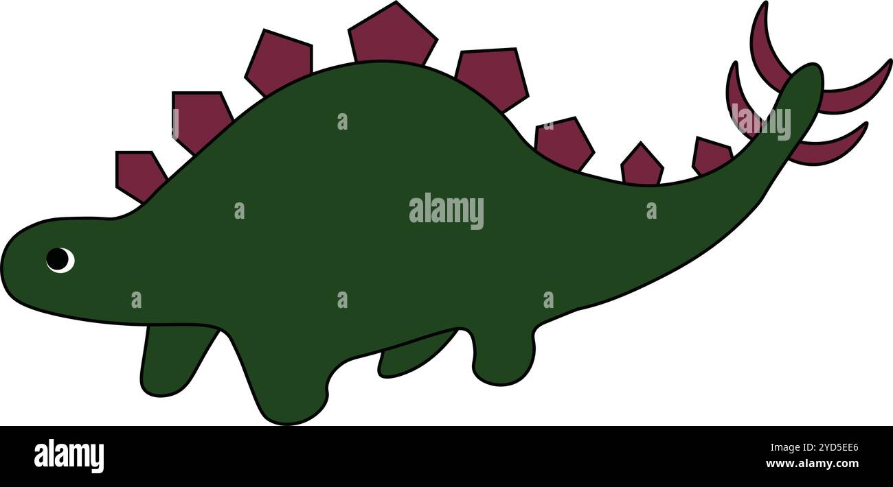 cute green stegosaurus with large plates on its back and sharp spikes ...