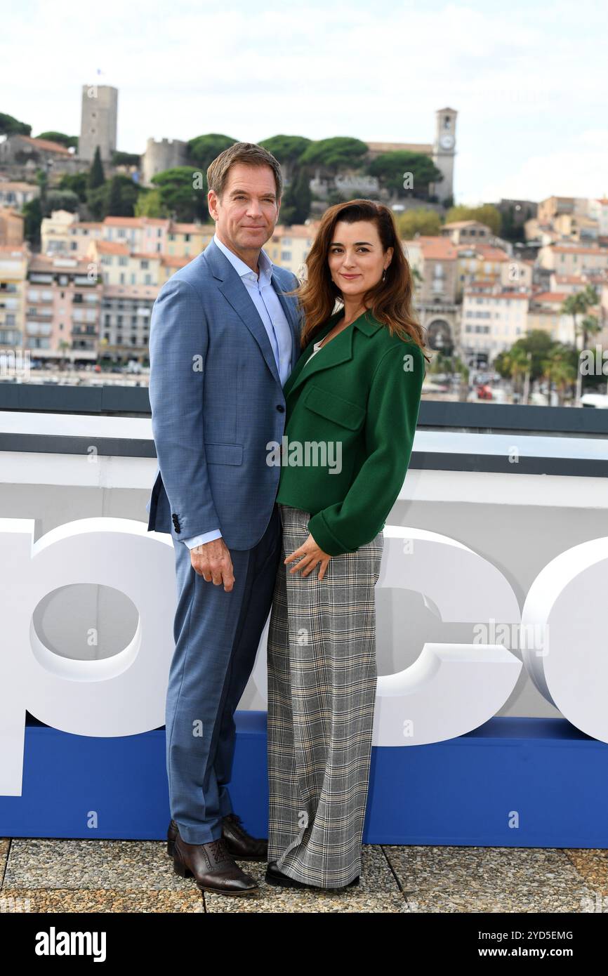Cannes, France. 22nd Oct, 2024. Michael Weatherly and Cote de Pablo ...