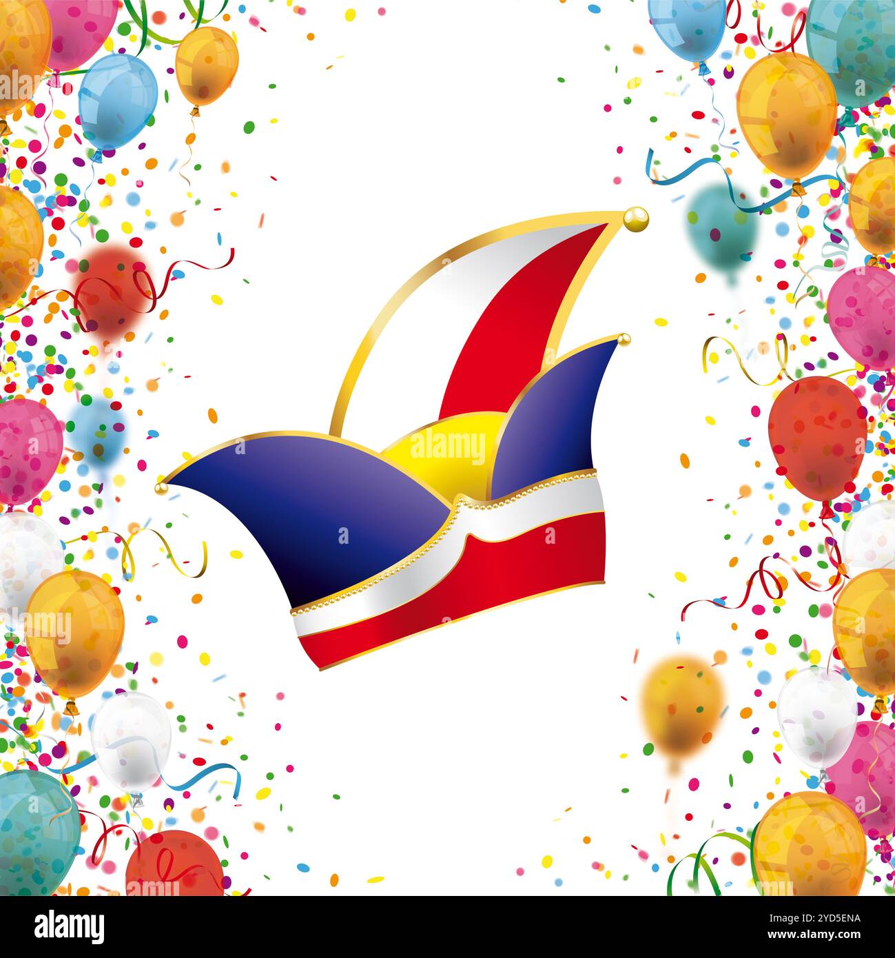 Confetti spooner with carnival jesters cap eps 10 vector hi-res stock ...