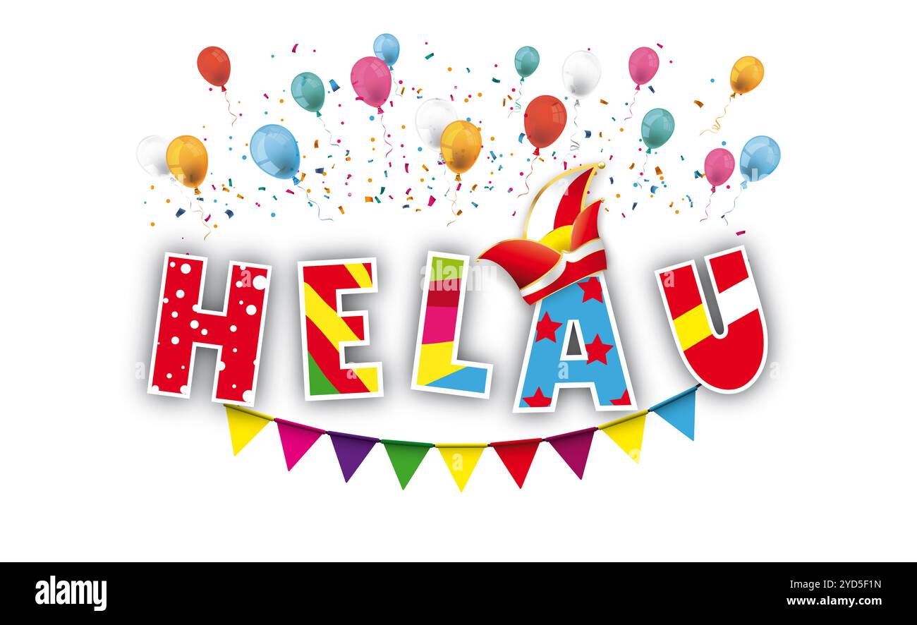 German text Karneval Helau, translate Carnival Greeting. Eps 10 vector ...
