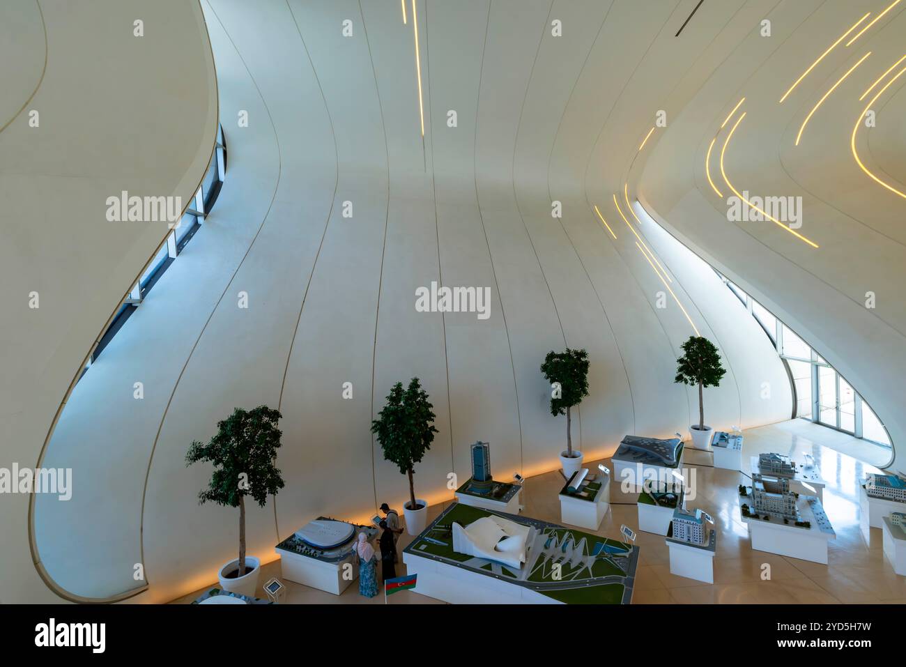 Interior of the Heydar Aliyev Center building complex in Baku ...