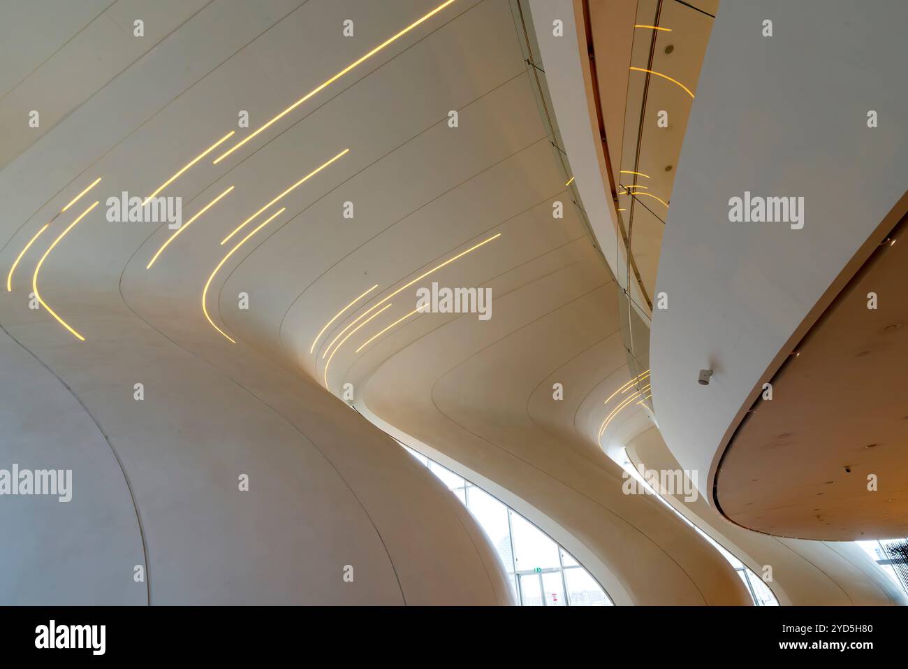 Interior of the Heydar Aliyev Center building complex in Baku ...