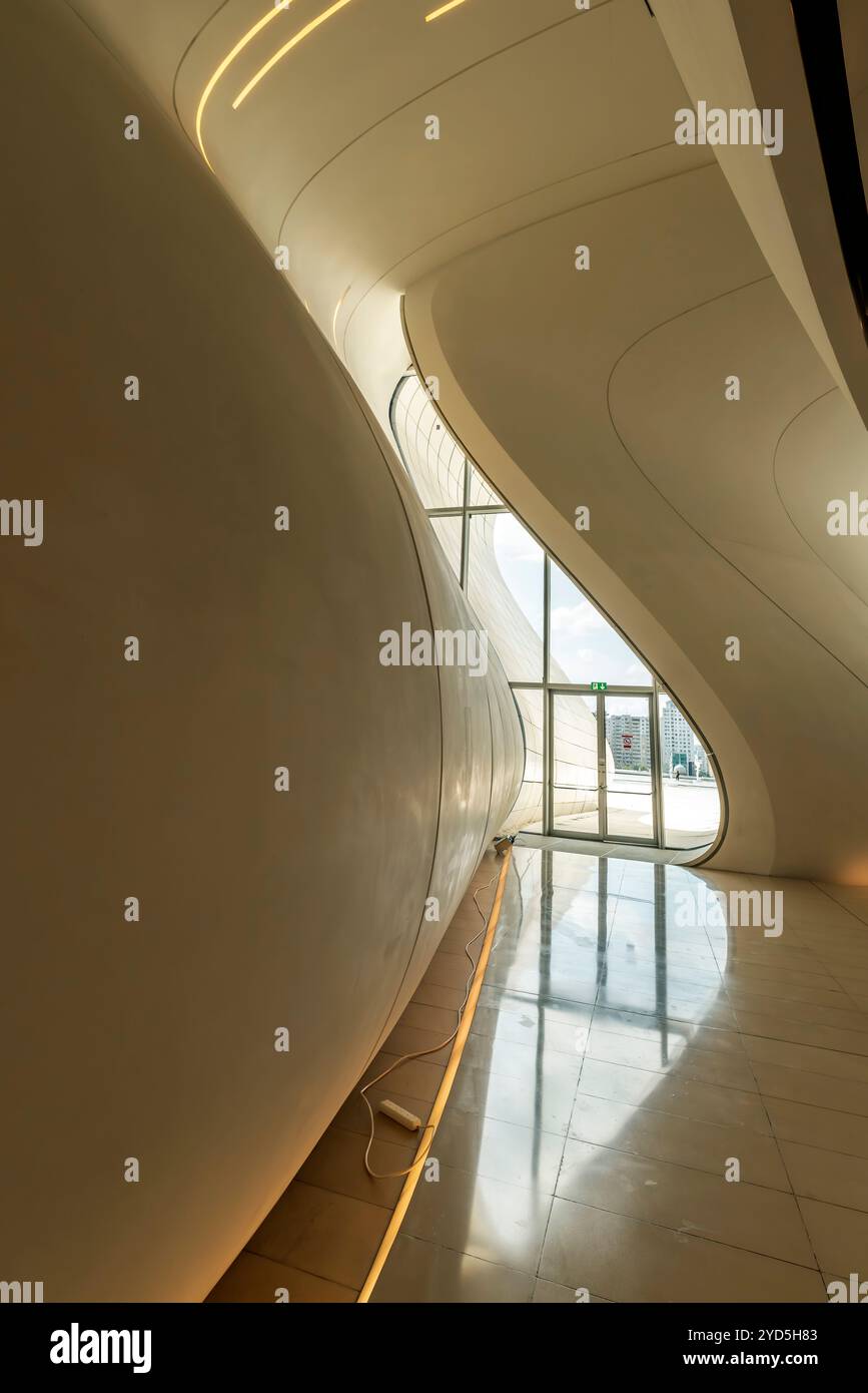 Interior of the Heydar Aliyev Center building complex in Baku ...