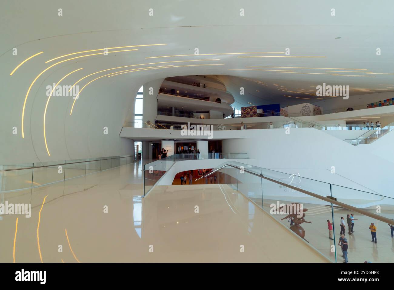 Interior of the Heydar Aliyev Center building complex in Baku ...