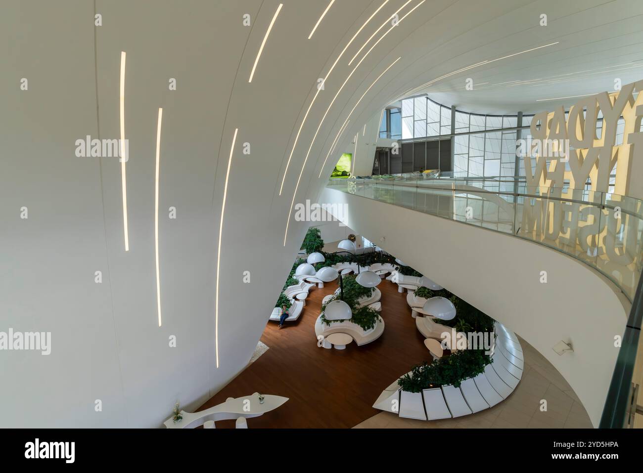 Interior of the Heydar Aliyev Center building complex in Baku ...