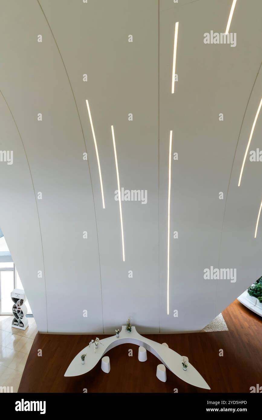 Interior of the Heydar Aliyev Center building complex in Baku ...