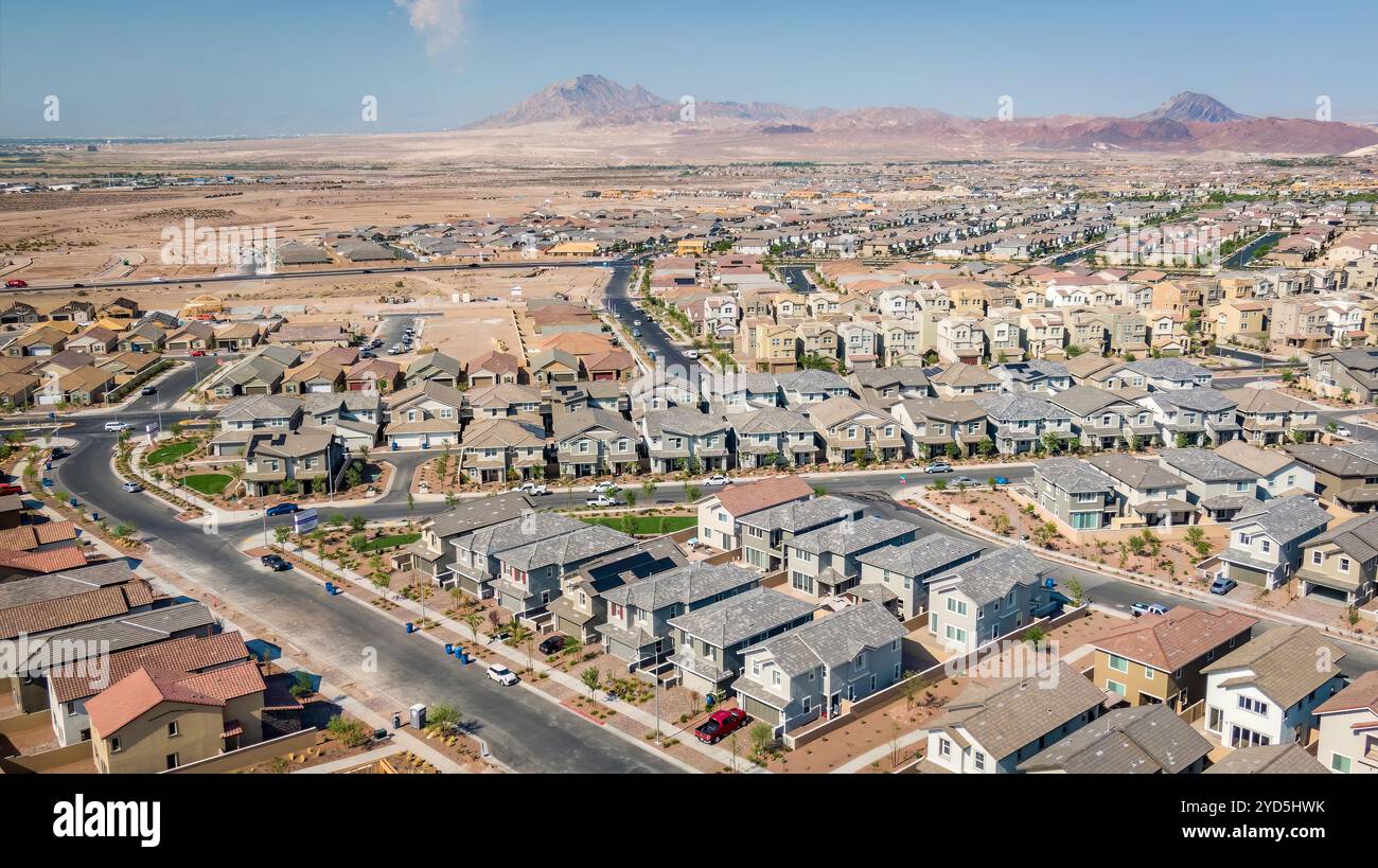 Aerial view captures the sprawling residential area of Henderson, Las ...