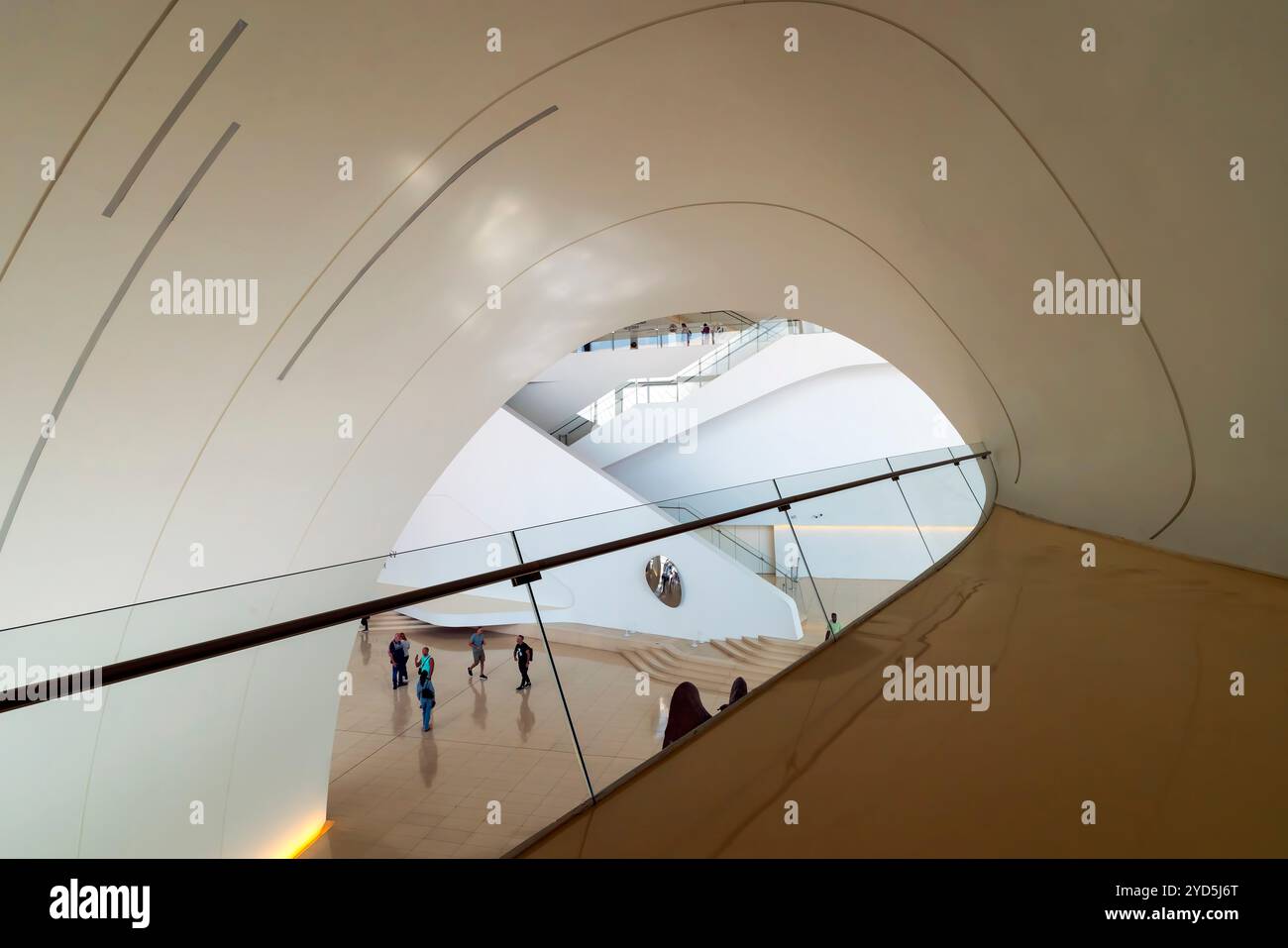 Interior of the Heydar Aliyev Center building complex in Baku ...