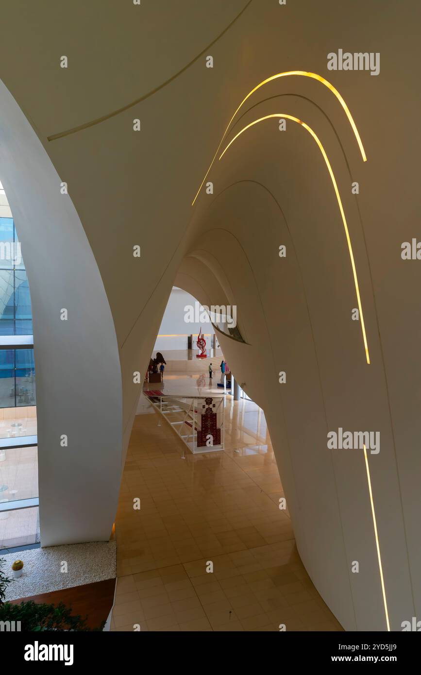 Interior of the Heydar Aliyev Center building complex in Baku ...
