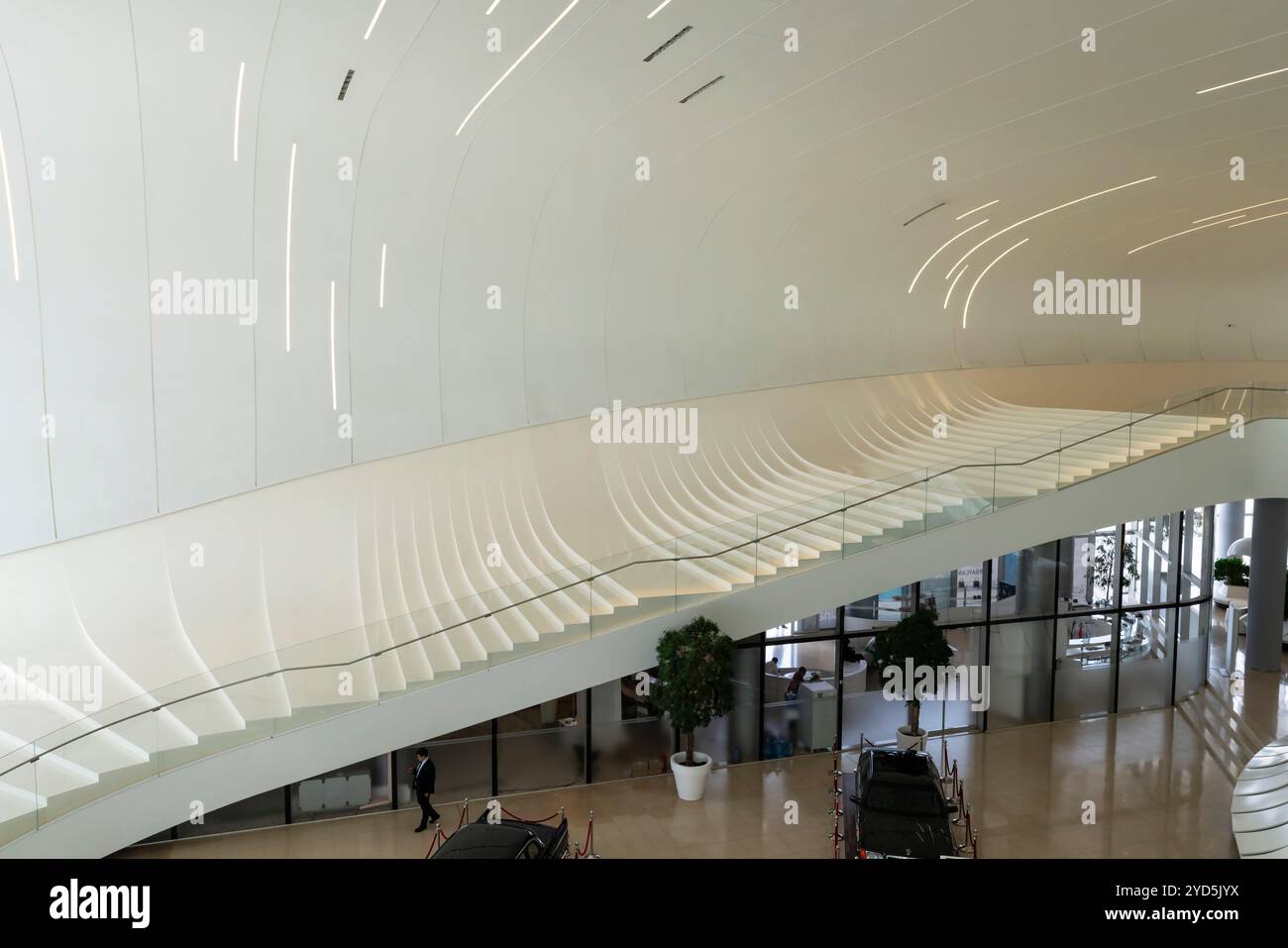 Interior of the Heydar Aliyev Center building complex in Baku ...