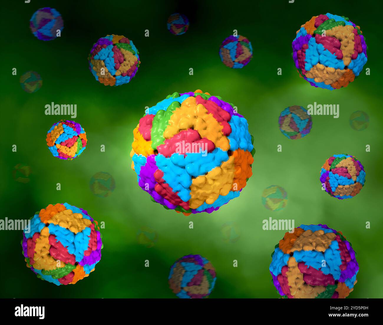 Layout featuring 3D print imagery/structural model of dengue virus ...