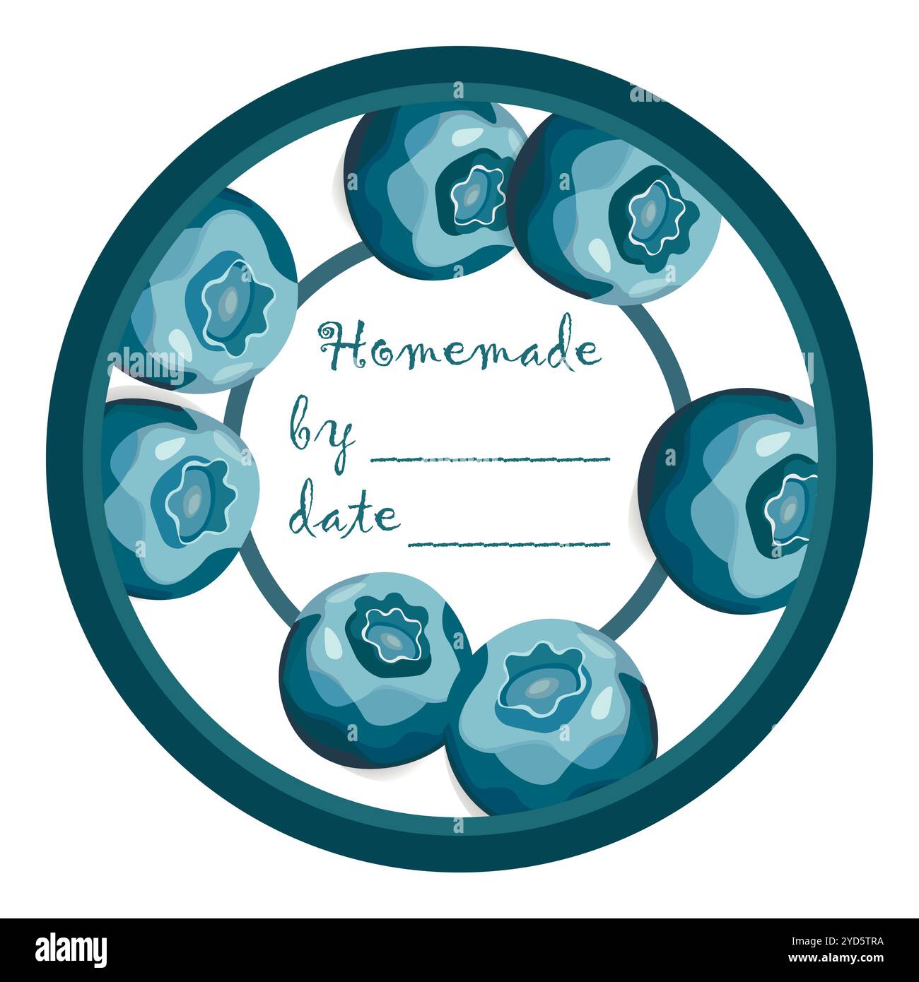 Template jam label design. Retro homemade label. Blueberry marmalade ...