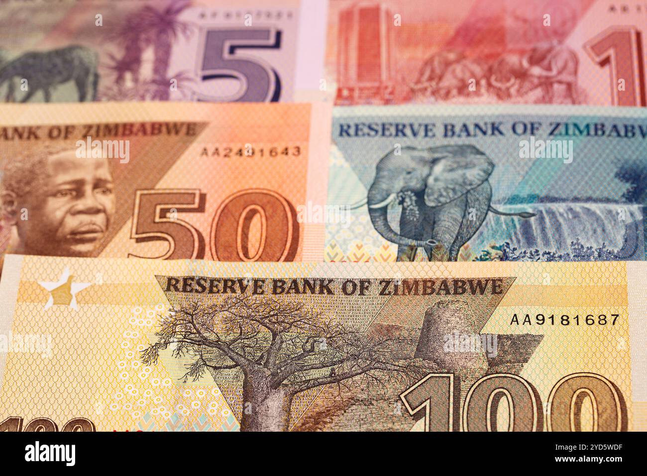 Zimbabwean dollar a business background Stock Photo - Alamy