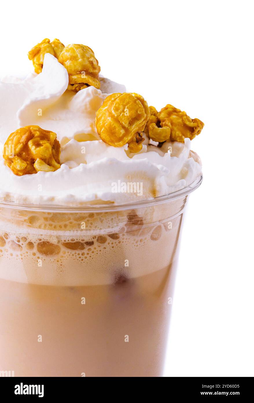 Popcorn milkshake isolated on white background Stock Photo - Alamy