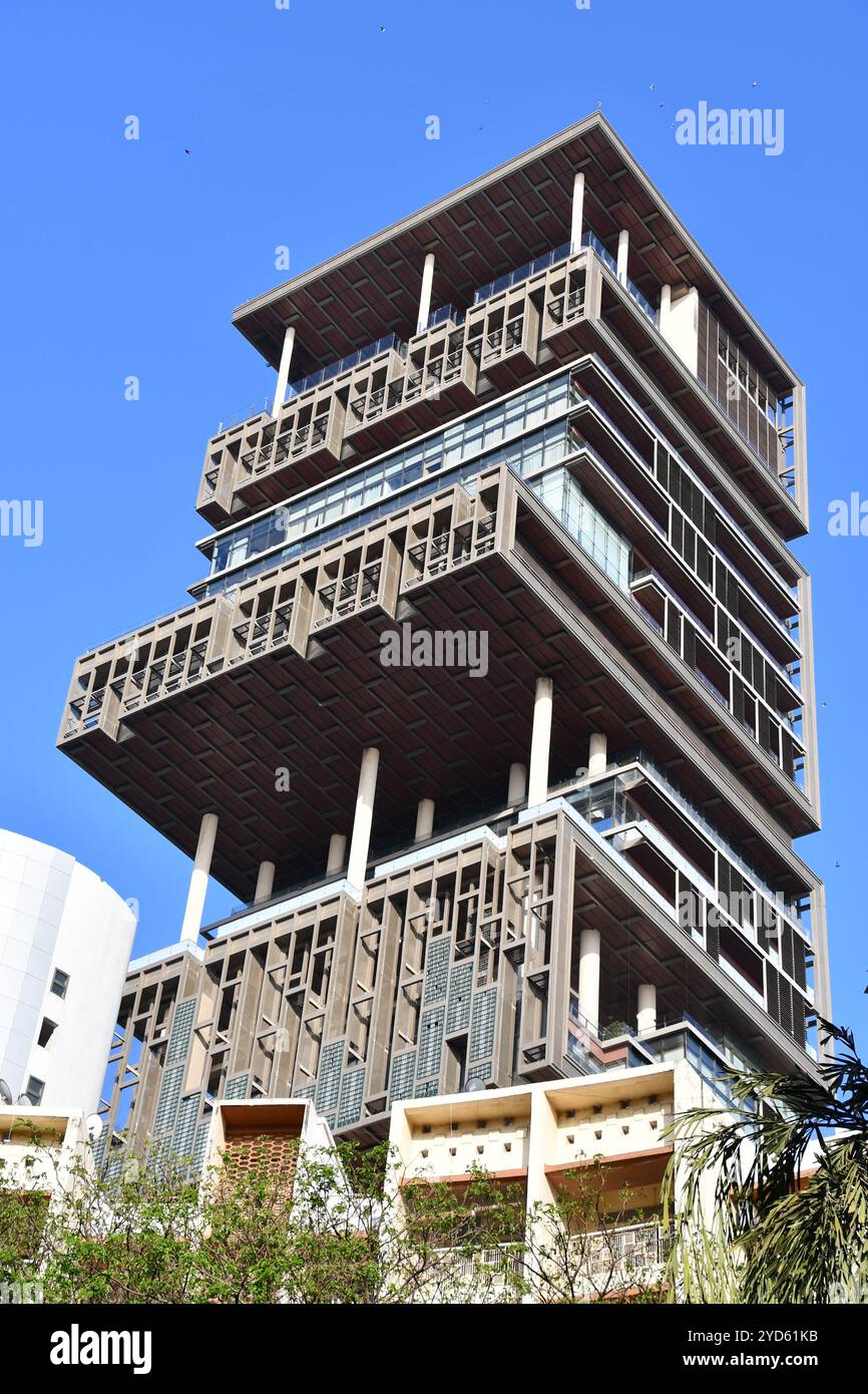 Antilla, Indian billionaire Mukesh Ambani's house, in Mumbai, India ...