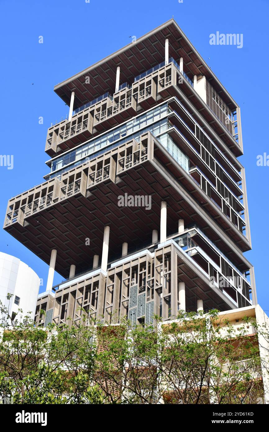 Antilla, Indian billionaire Mukesh Ambani's house, in Mumbai, India ...