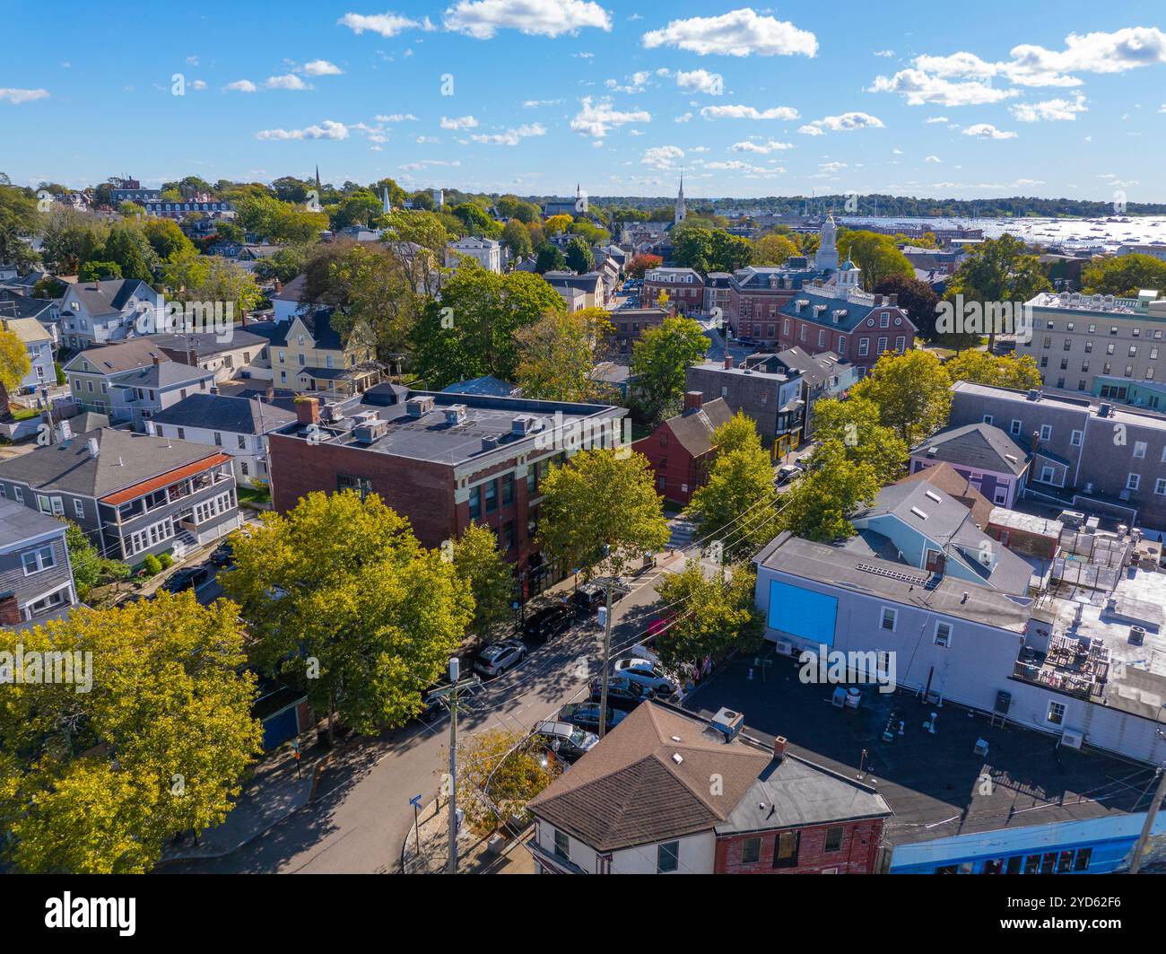 Historic commercial buildings aerial view on Washington Square in ...
