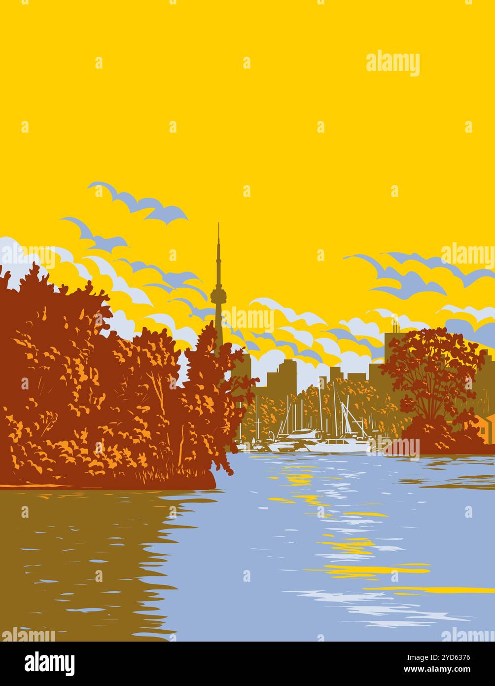Toronto Island Park with Toronto skyline on Lake Ontario Canada WPA ...