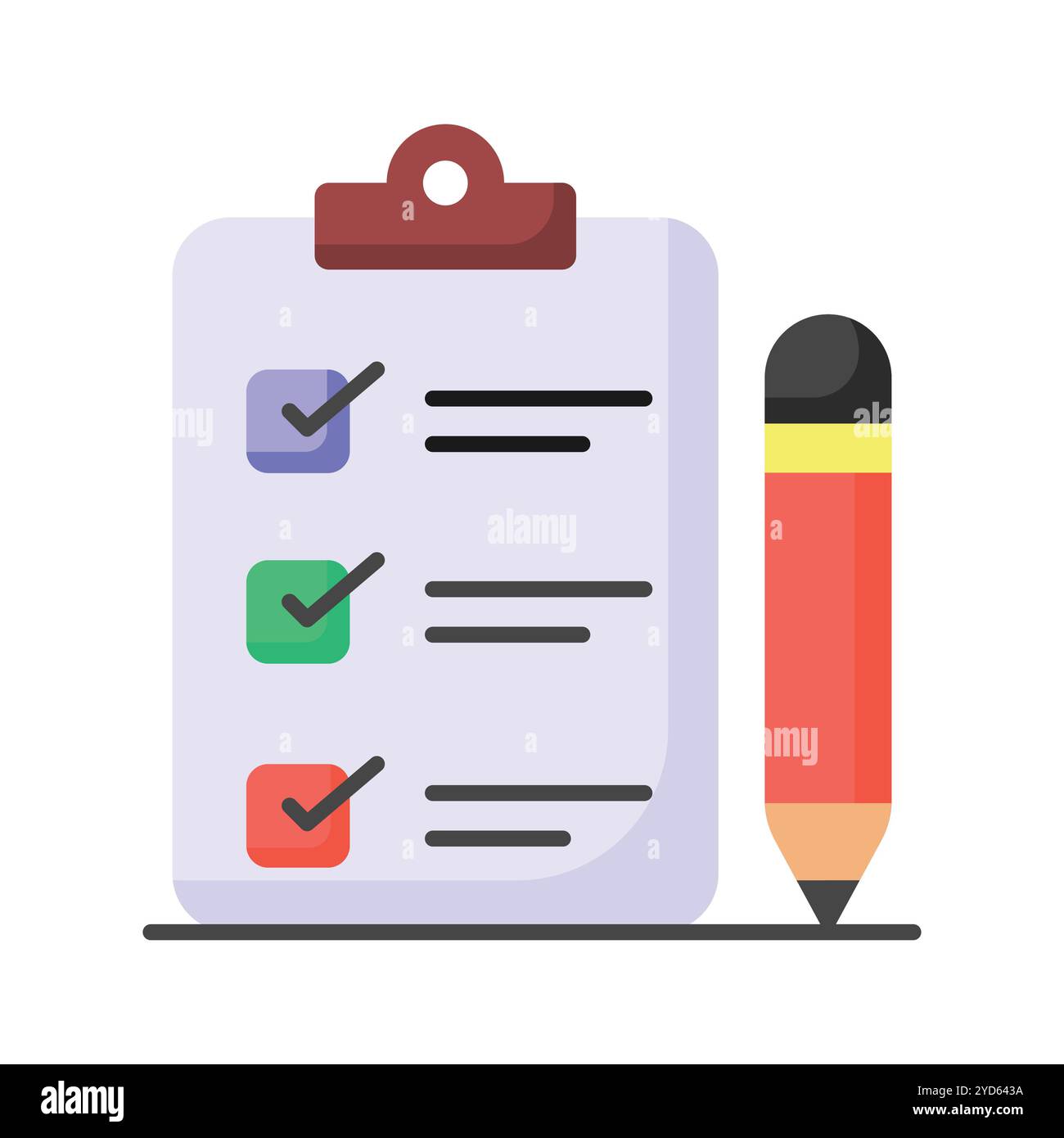 Carefully designed checklist icon represents a list of tasks or items ...
