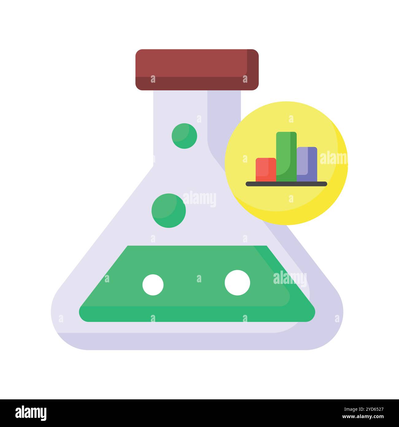 Flask with data chart denoting market data research vector design Stock ...
