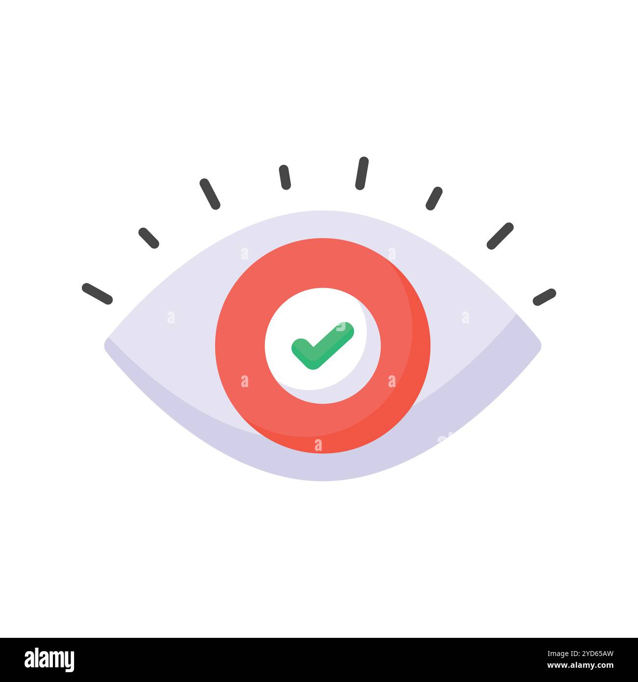 Check mark inside eye, trendy vector of business monitoring, editable ...
