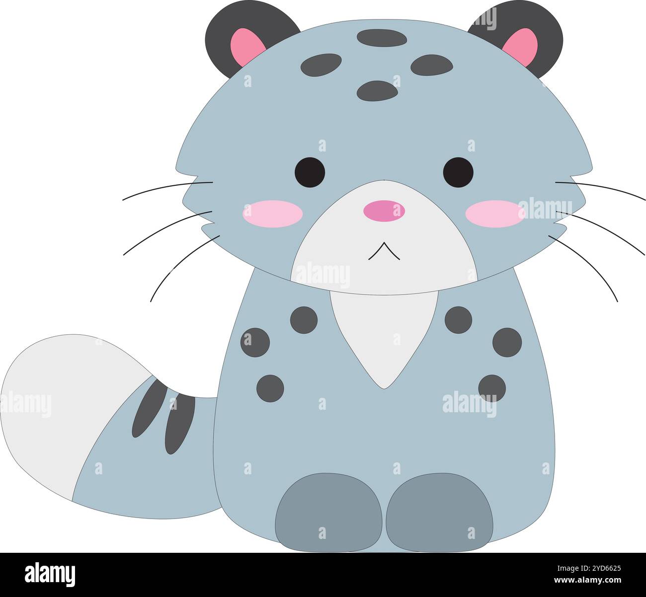 cute cartoon little wild cat manul with spots, paws, tail, stock vector ...