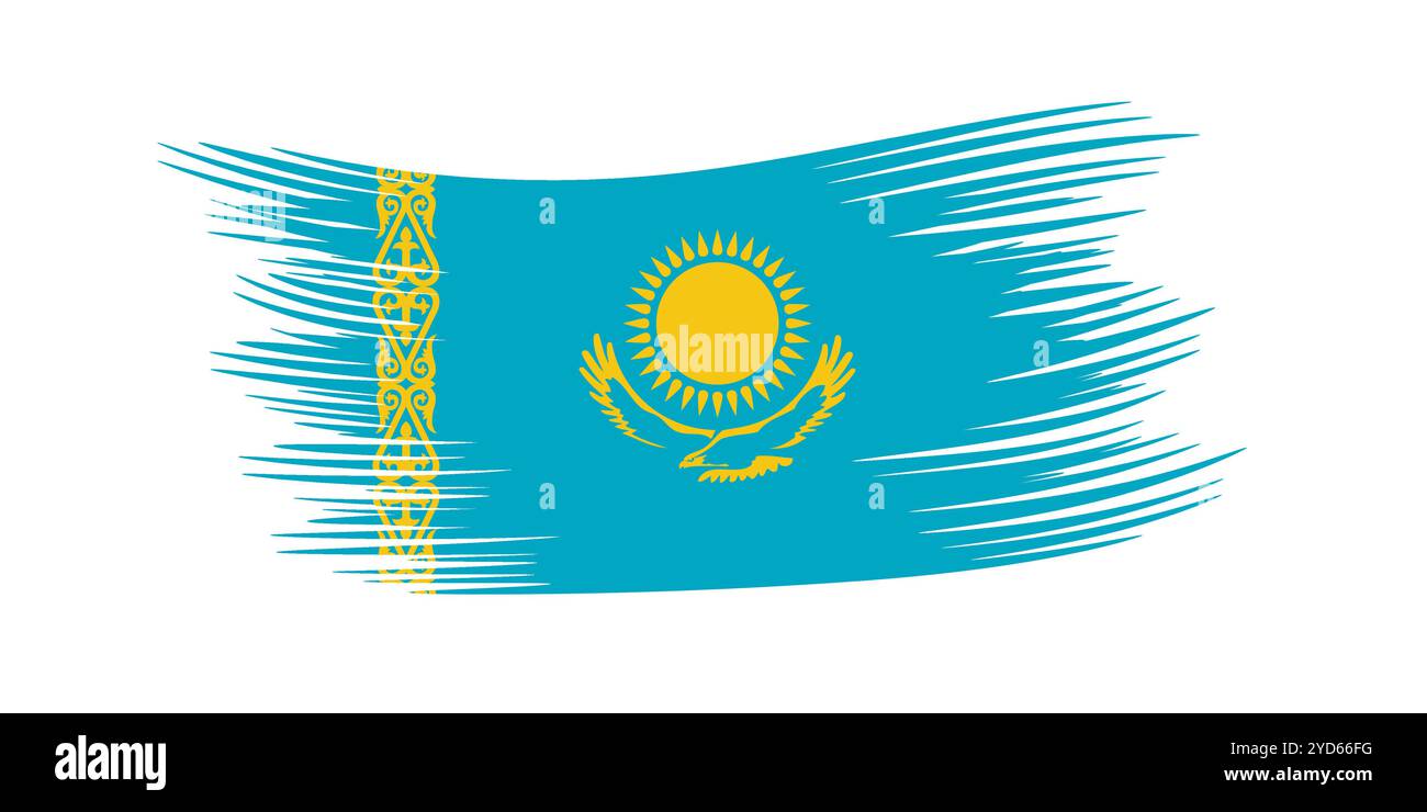 Flag of Kazakhstan. Kazakh national symbol in official colors. Template ...