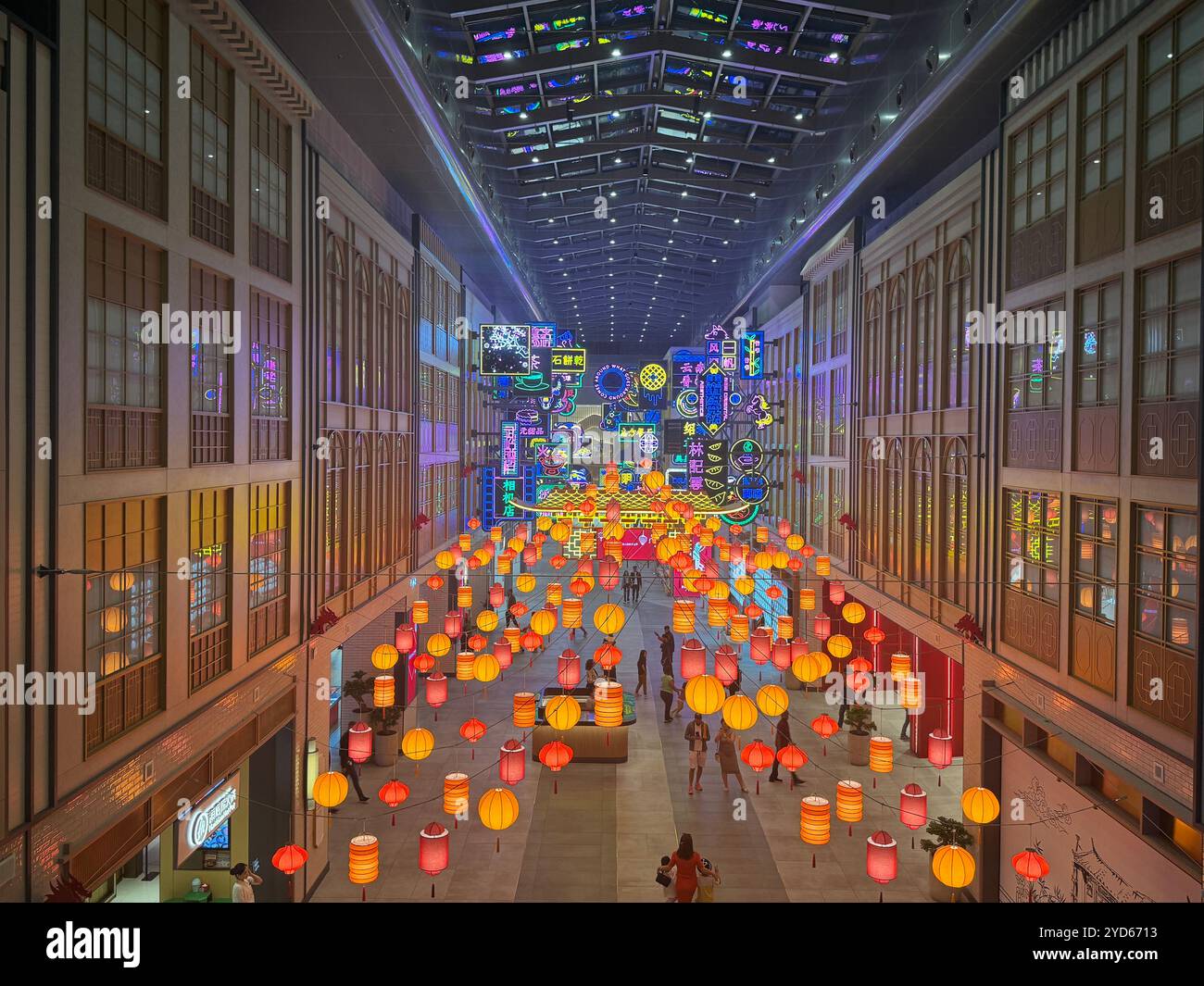 Traditional Chinese Lanterns at Chinatown in Dubai Mall in the United ...
