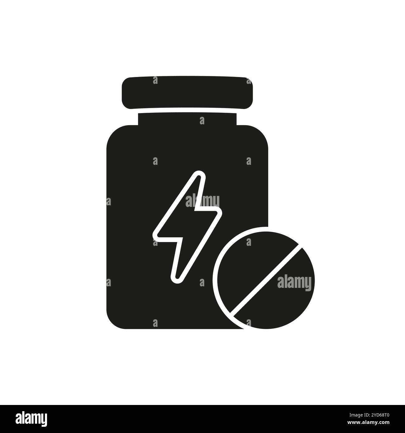 Energy Boosting Supplements Silhouette Icon. Supplement Bottle With ...