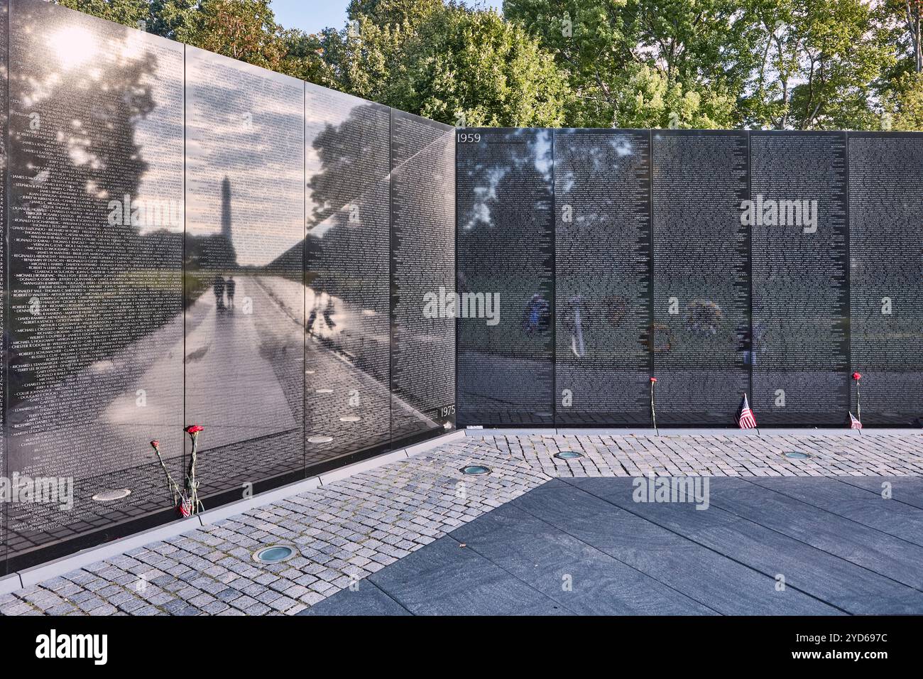 The Vietnam Veterans Memorial in Washington D.C. features names etched ...