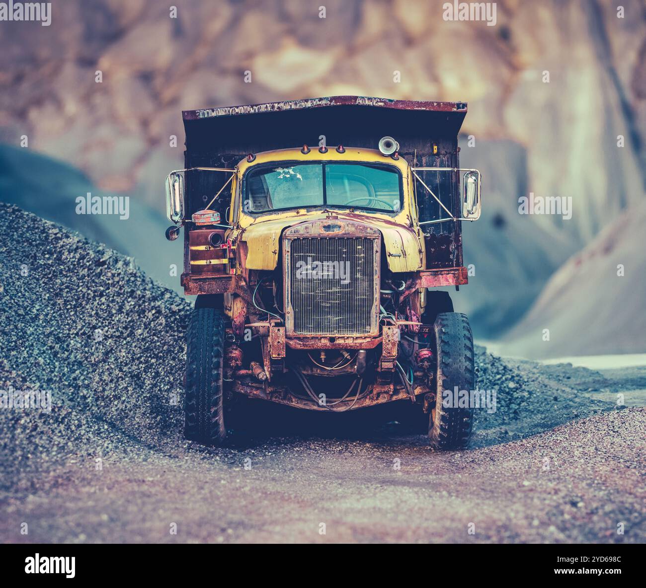 Vintage Quarry Dump Truck Stock Photo - Alamy