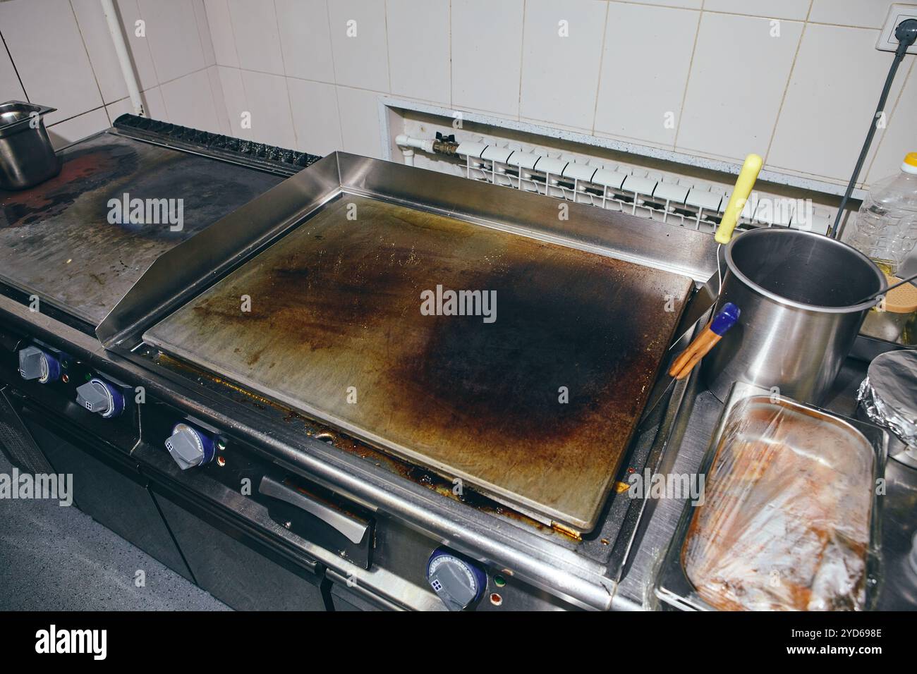 Stainless steel professional kitchen restaurant griddle hot heat plane ...