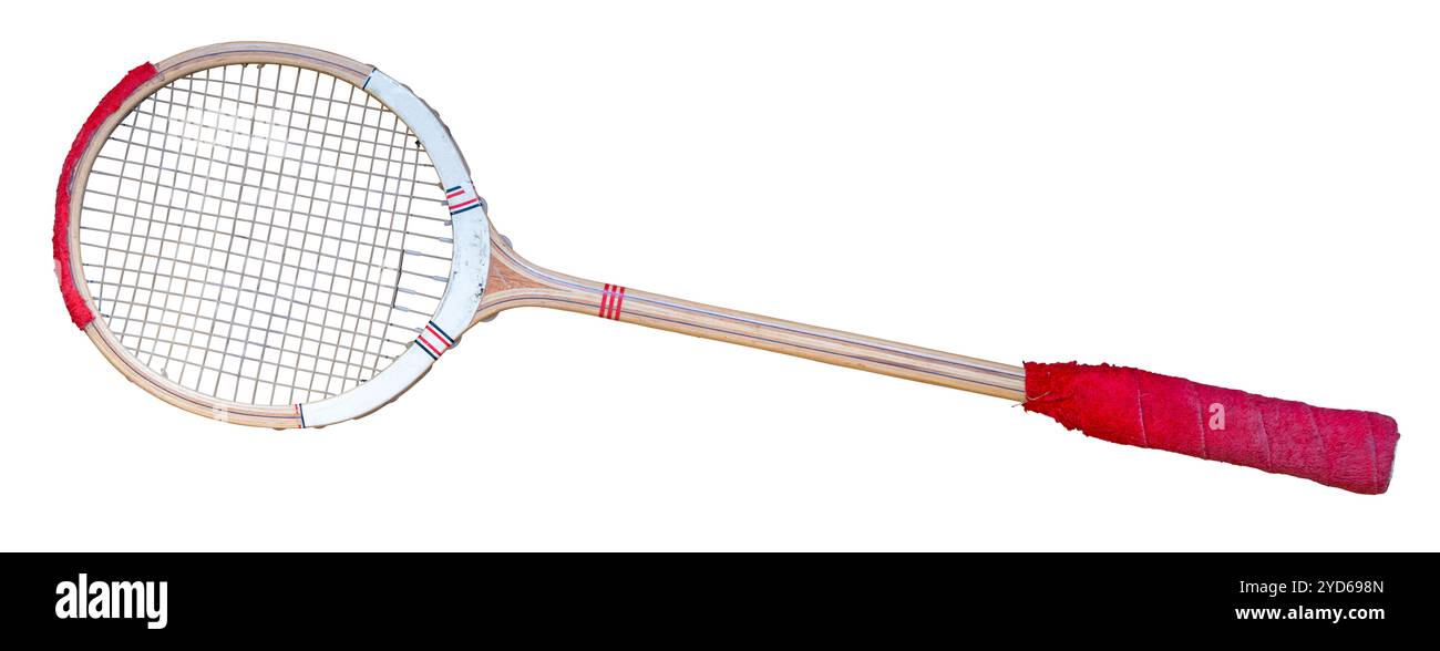 Isolated Vintage Wooden Squash Racket Stock Photo - Alamy