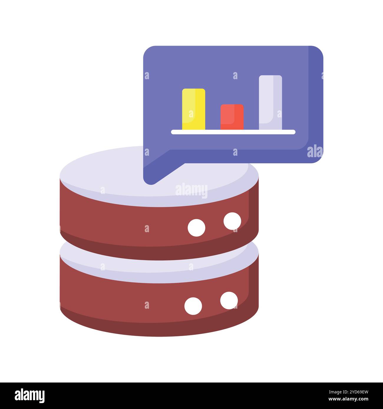 Bar Chart With Database Showing Concept Vector Of Database Analysis