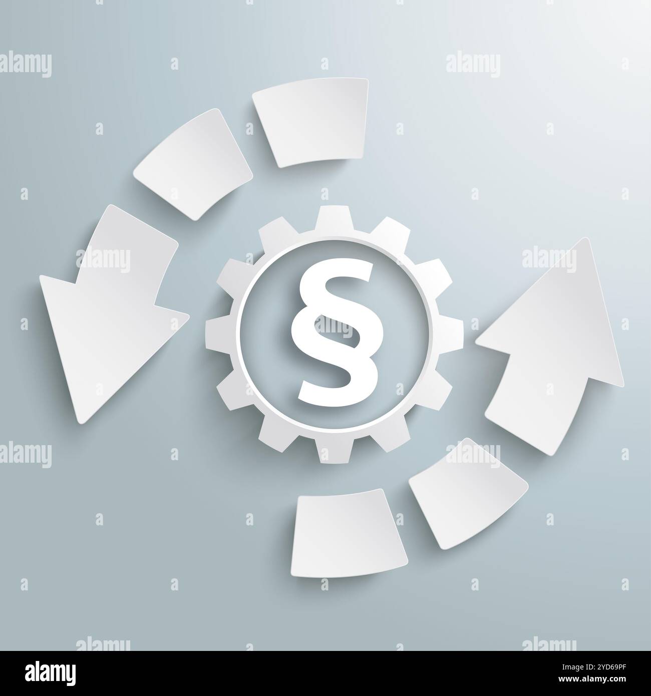 Infographic design with cycle arrows, gear wheel and white paragraph ...