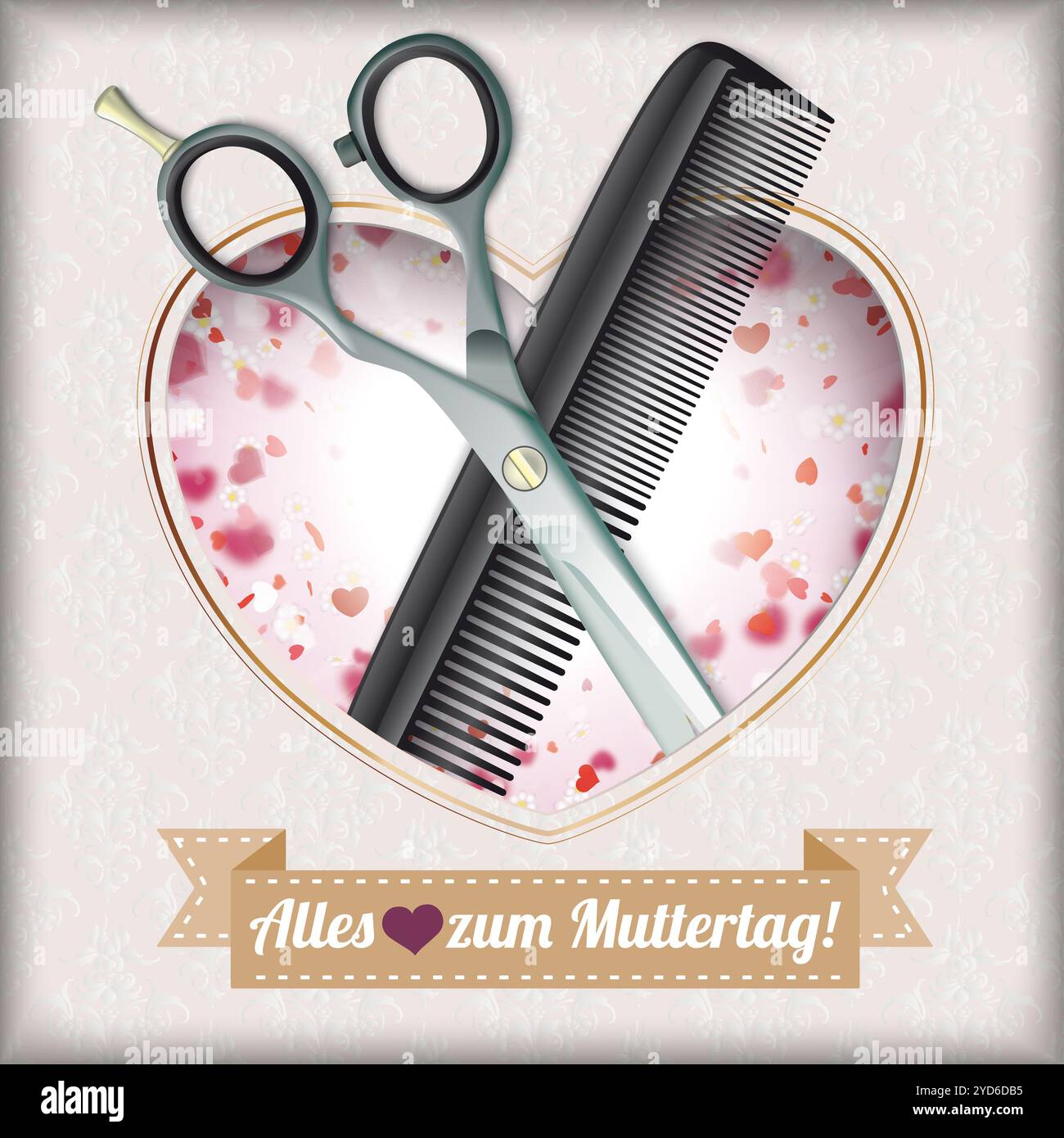 German text Alles Liebe zum Muttertag, translate Happy Mothers Day. Eps ...