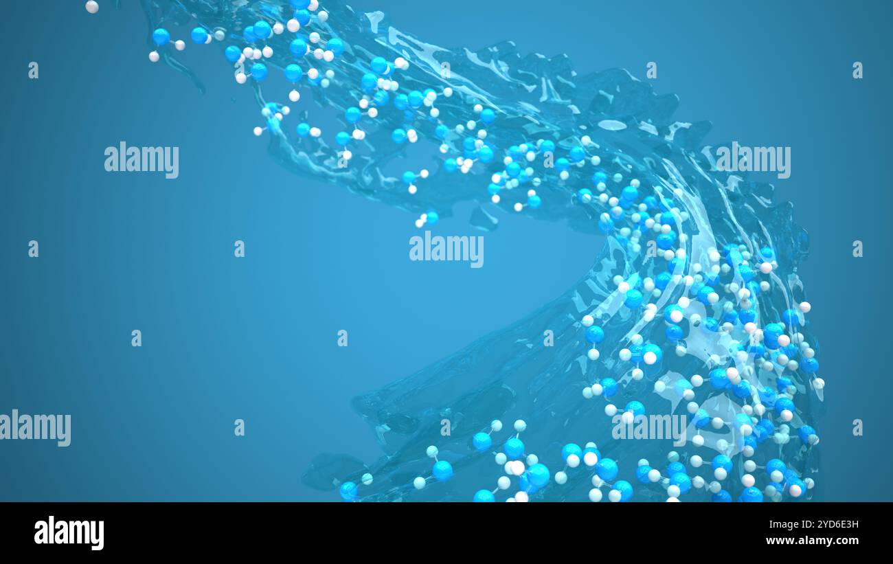 3d illustration of the H2O molecule Stock Photo - Alamy