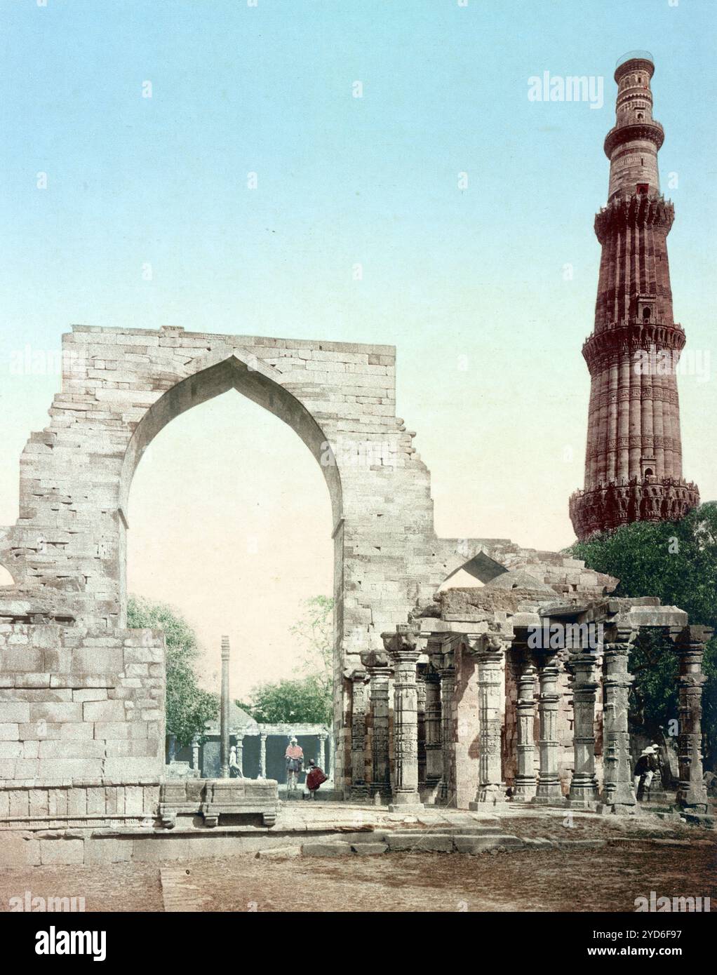 Kutub Minar at Delhi, India, Historic, digitally restored reproduction ...