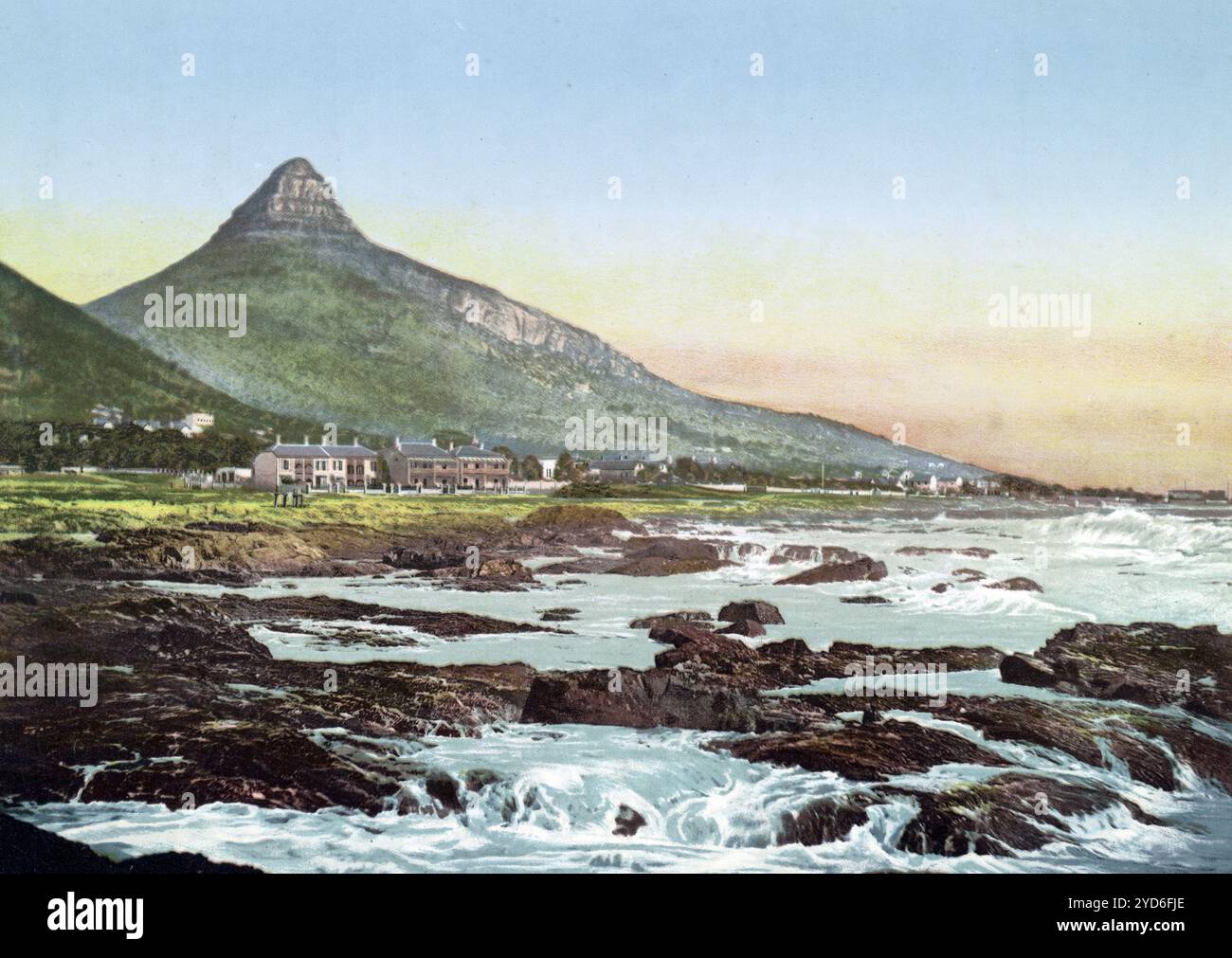 Lion's Head and Three Anchor Bay, South Africa, Historic, digitally ...