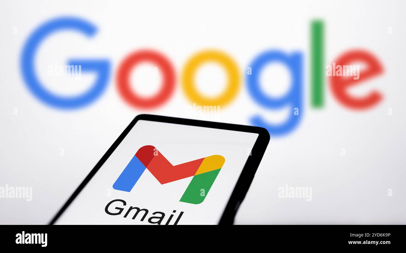 Dhaka, Bangladesh- 06 May 2024: Google Gmail logo is displayed on ...