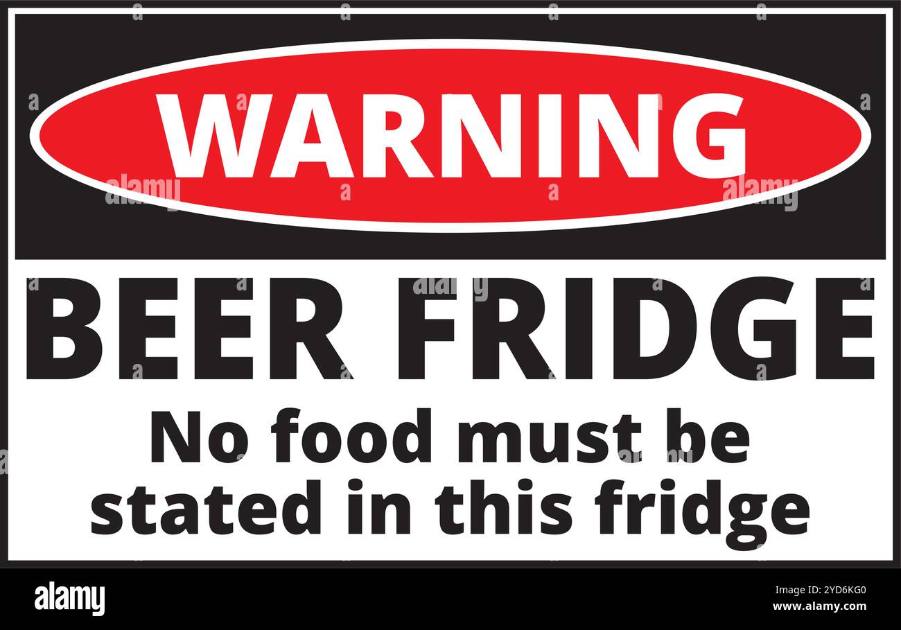 Warning beer fridge only sign on a white background Stock Vector Image ...