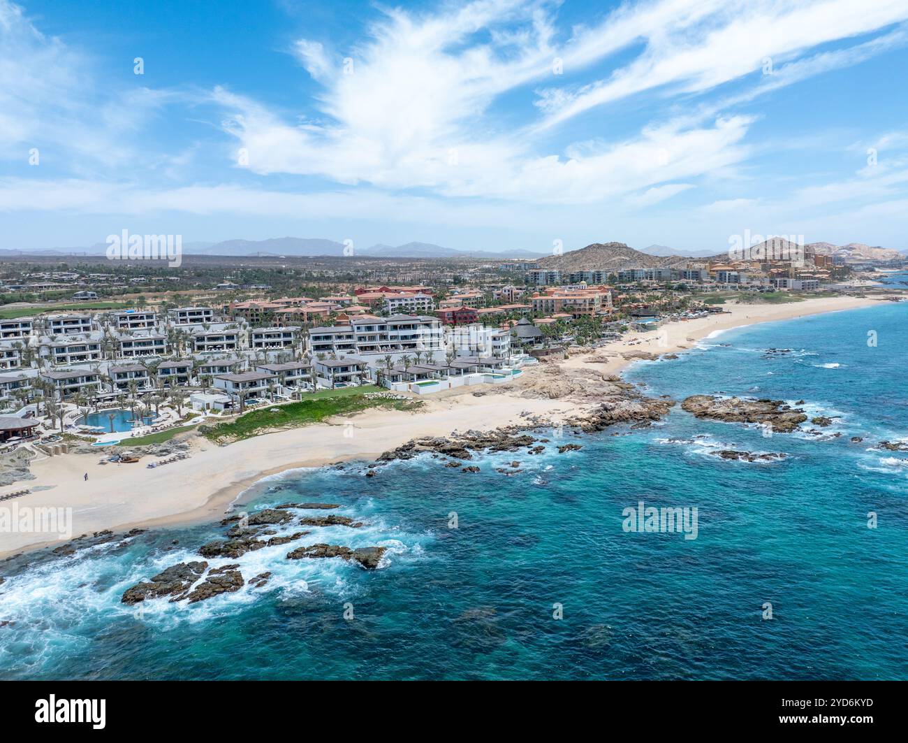 Aerial view of beach in Cabo San Jose, Baja California Sur, Mexico ...