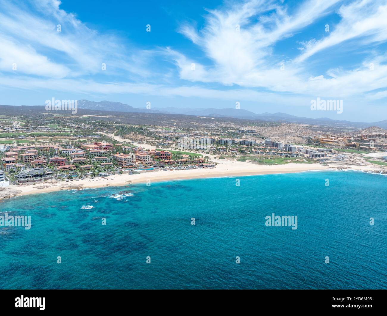 Aerial view of beach in Cabo San Jose, Baja California Sur, Mexico ...