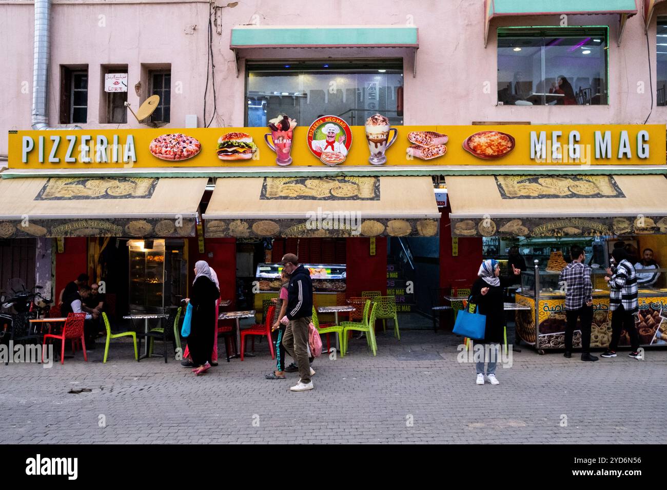 The restaurant pizzeria Meg Mag in the city of Meknes in Morocco on 31 ...