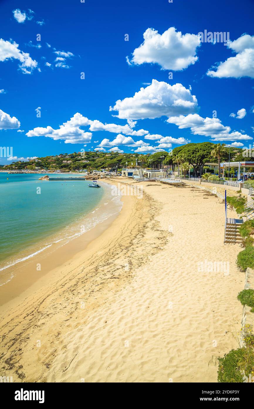 Turqoise sand beach near Saint Tropez view, south of France Stock Photo ...