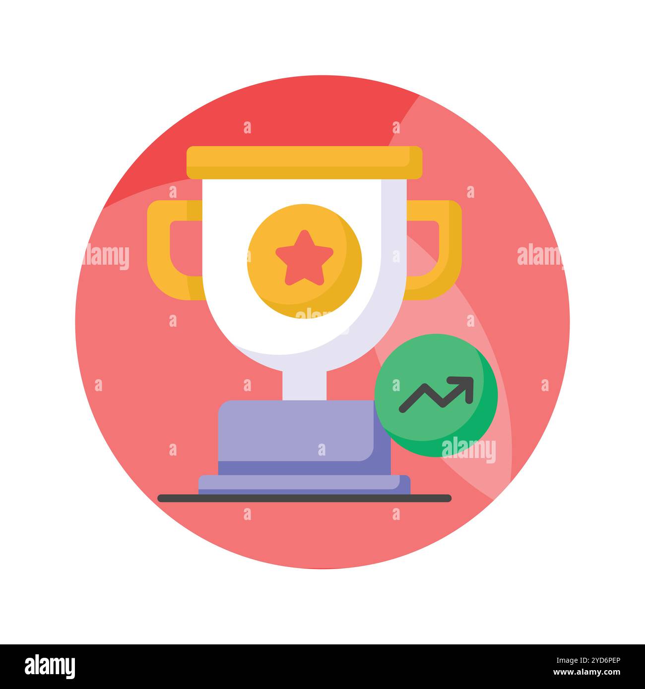 Trophy cup with growth chart showing concept icon of success chart ...