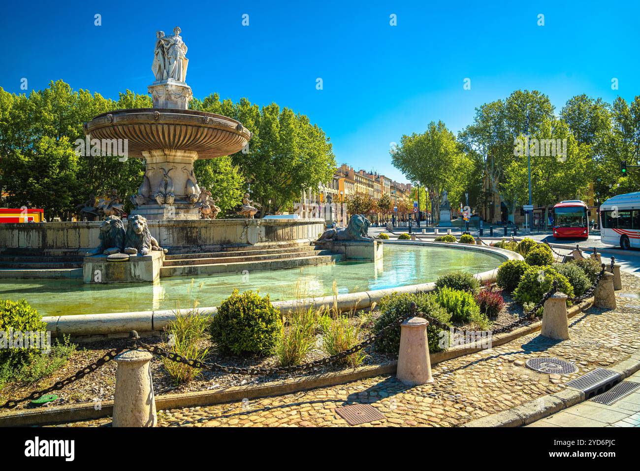 Aix en Provence fountain and cityscape view Stock Photo - Alamy