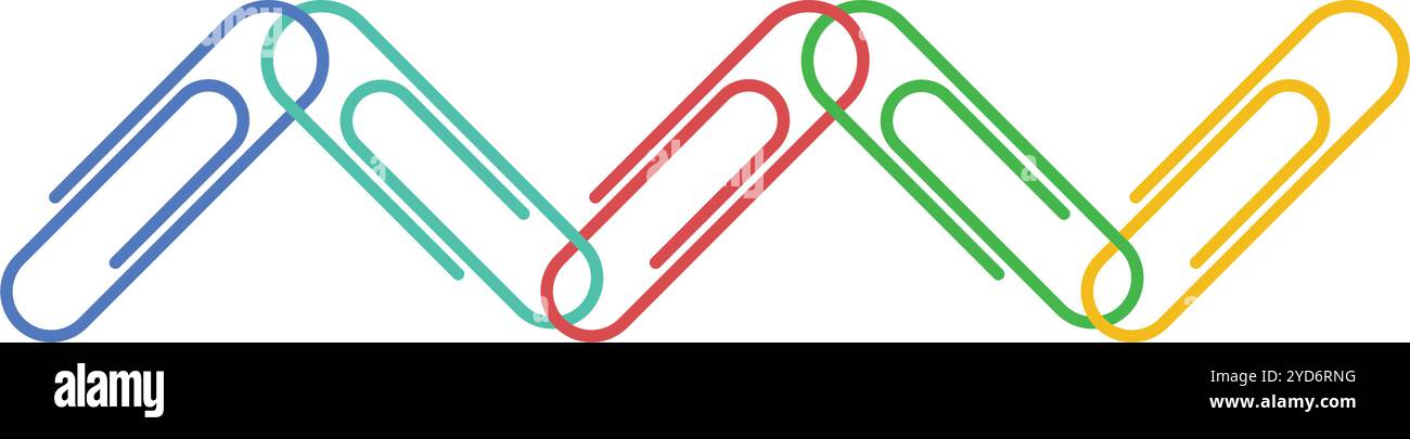 Paper clip icon in flat style. Office attachment vector illustration on ...