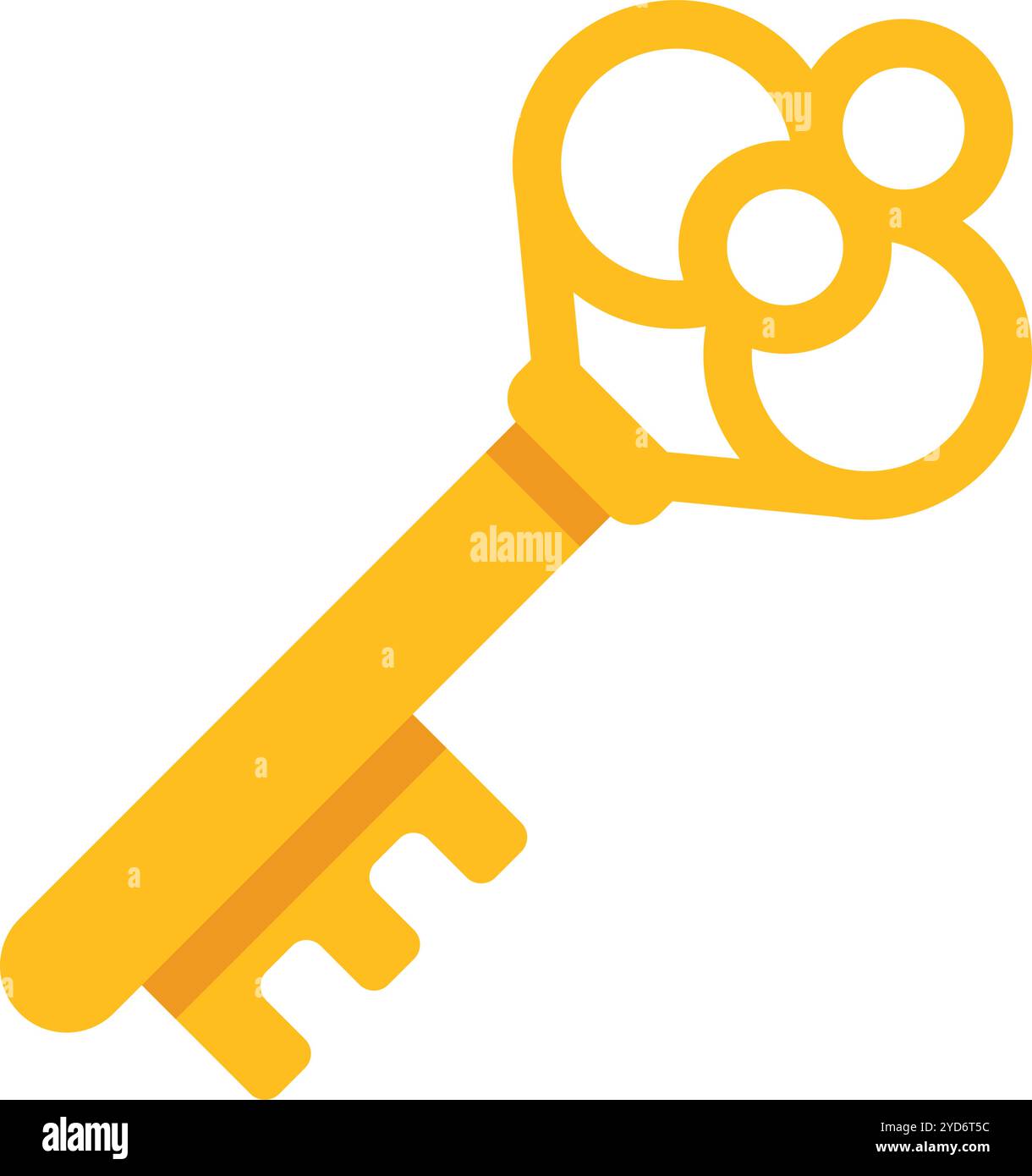 Key icon in flat style. Security vector illustration on isolated ...